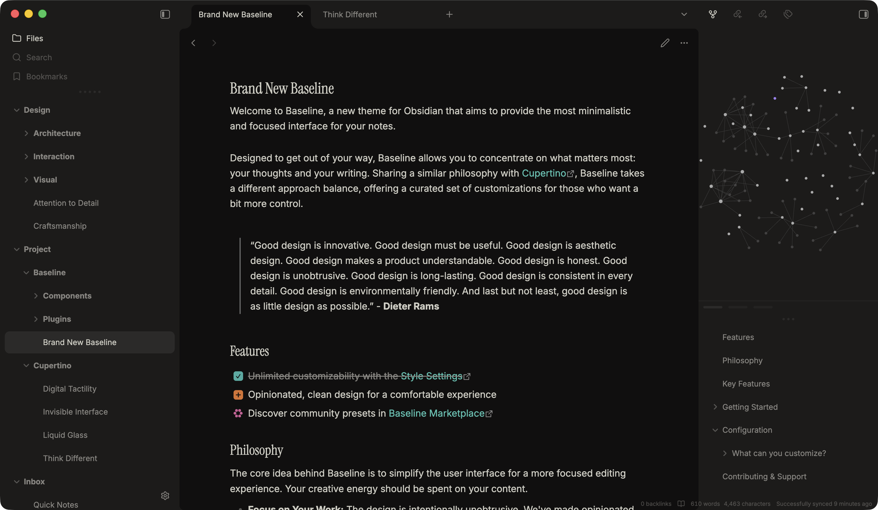 Baseline for Obsidian