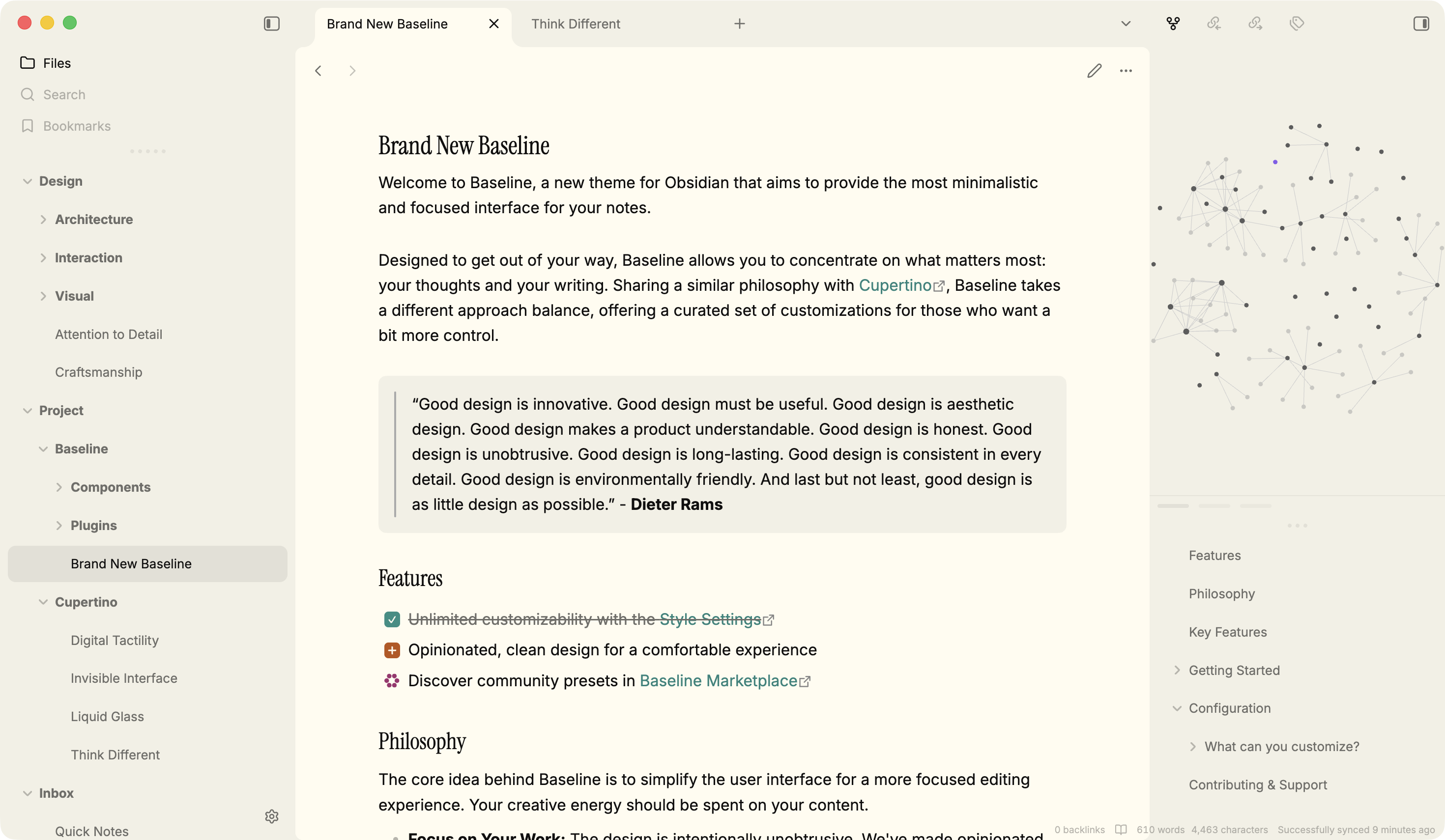 Baseline for Obsidian