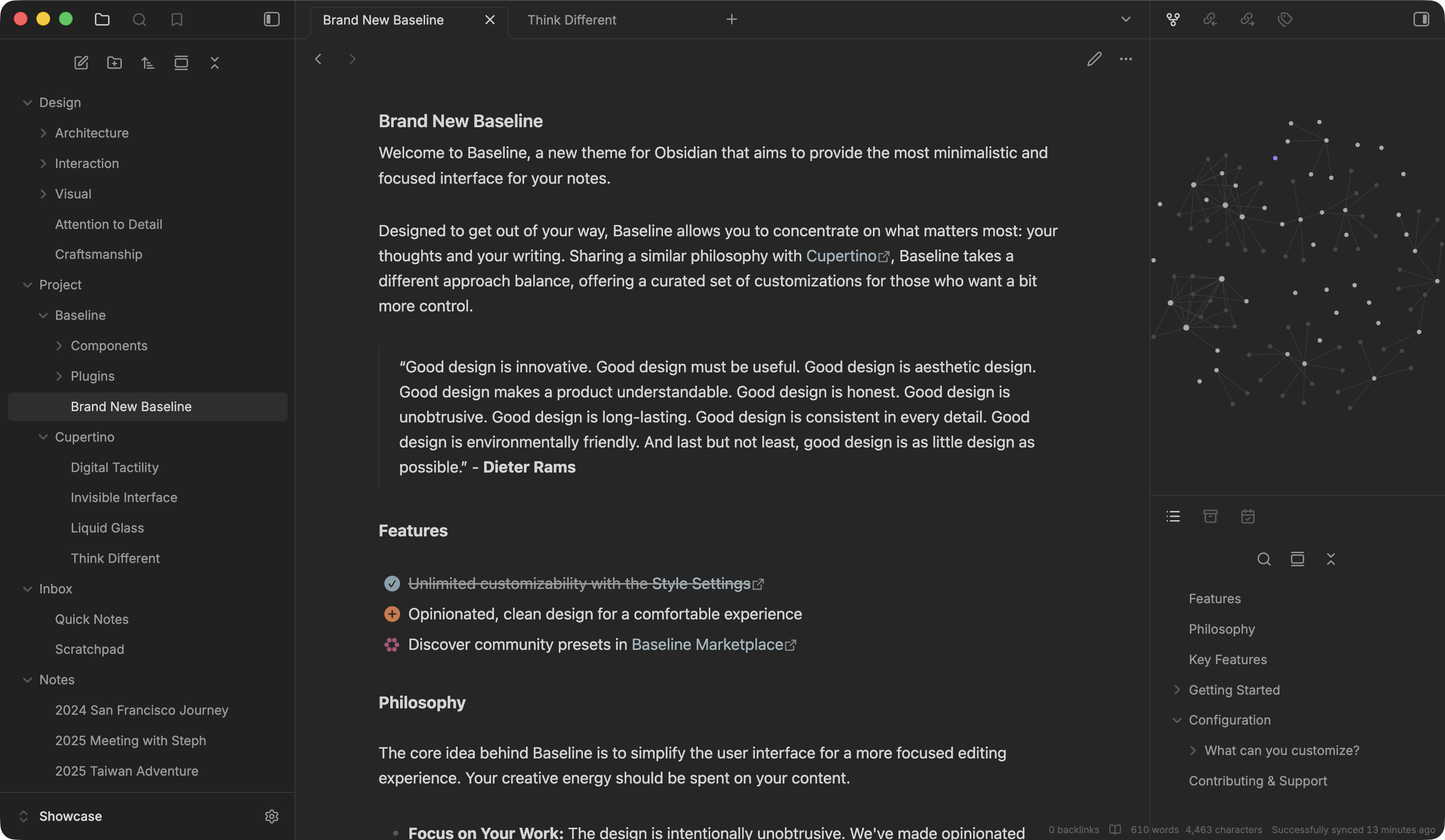 Baseline for Obsidian