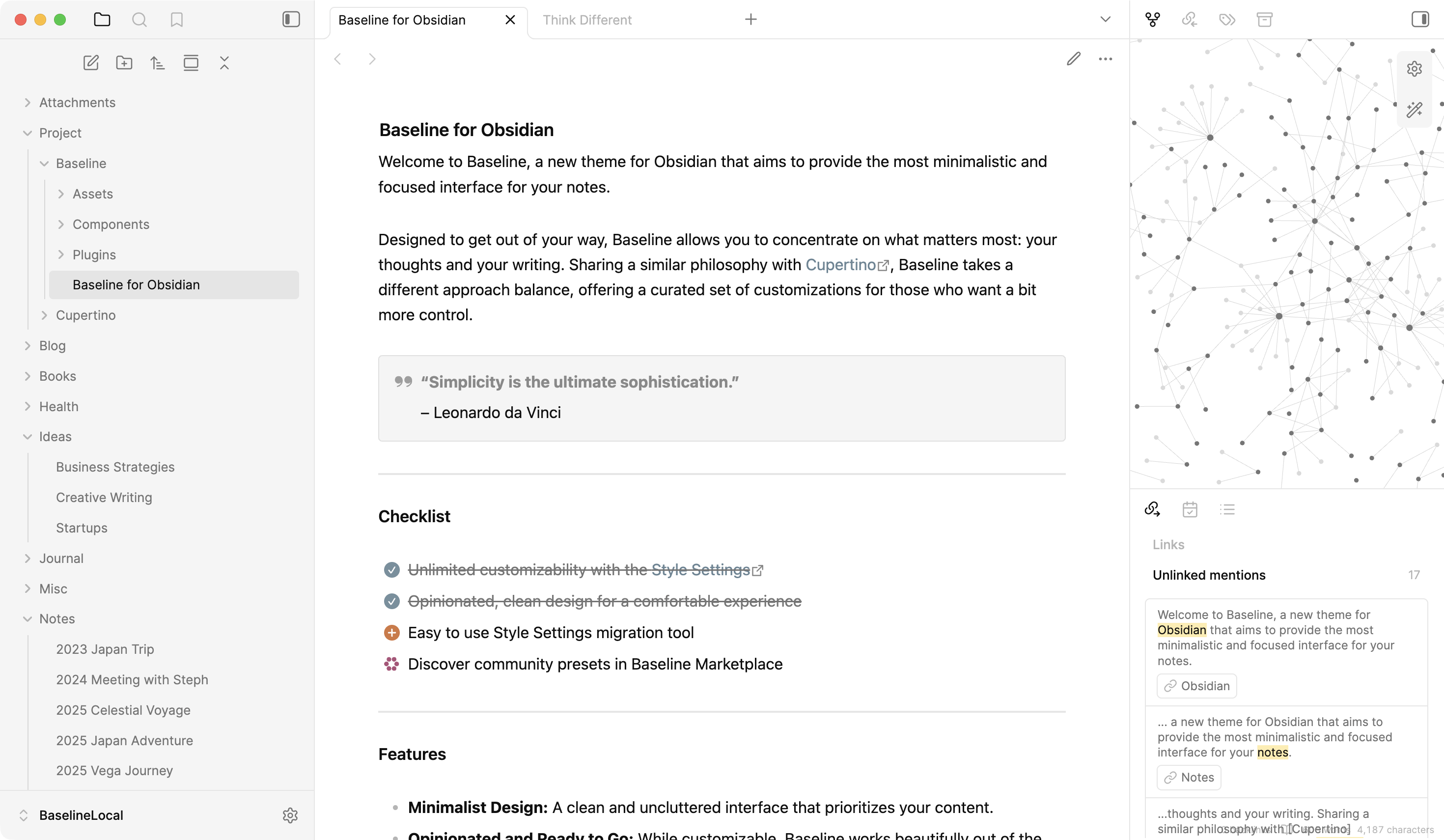 Baseline for Obsidian