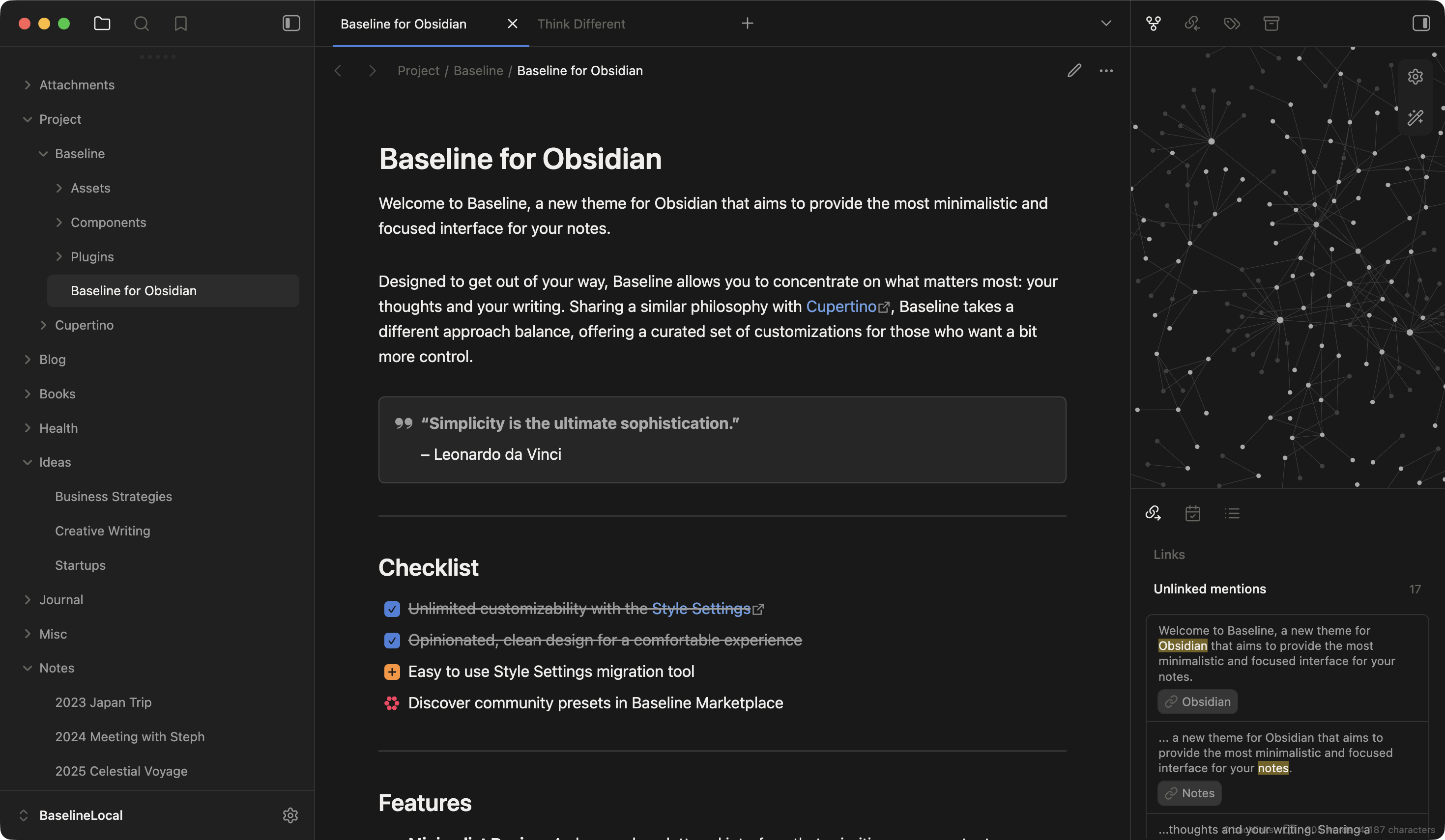 Baseline for Obsidian